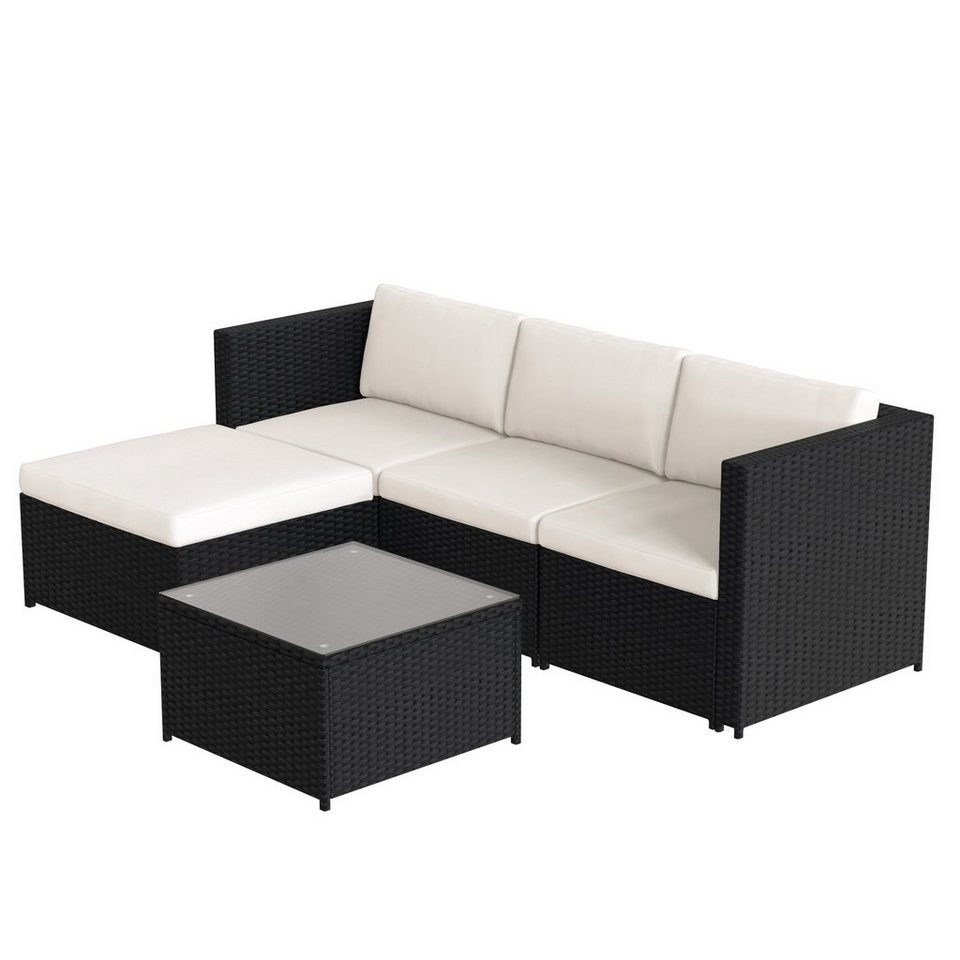 Softweary Gartenmöbelset Polyrattan Loungeset Gartensofa Inkl Tisch