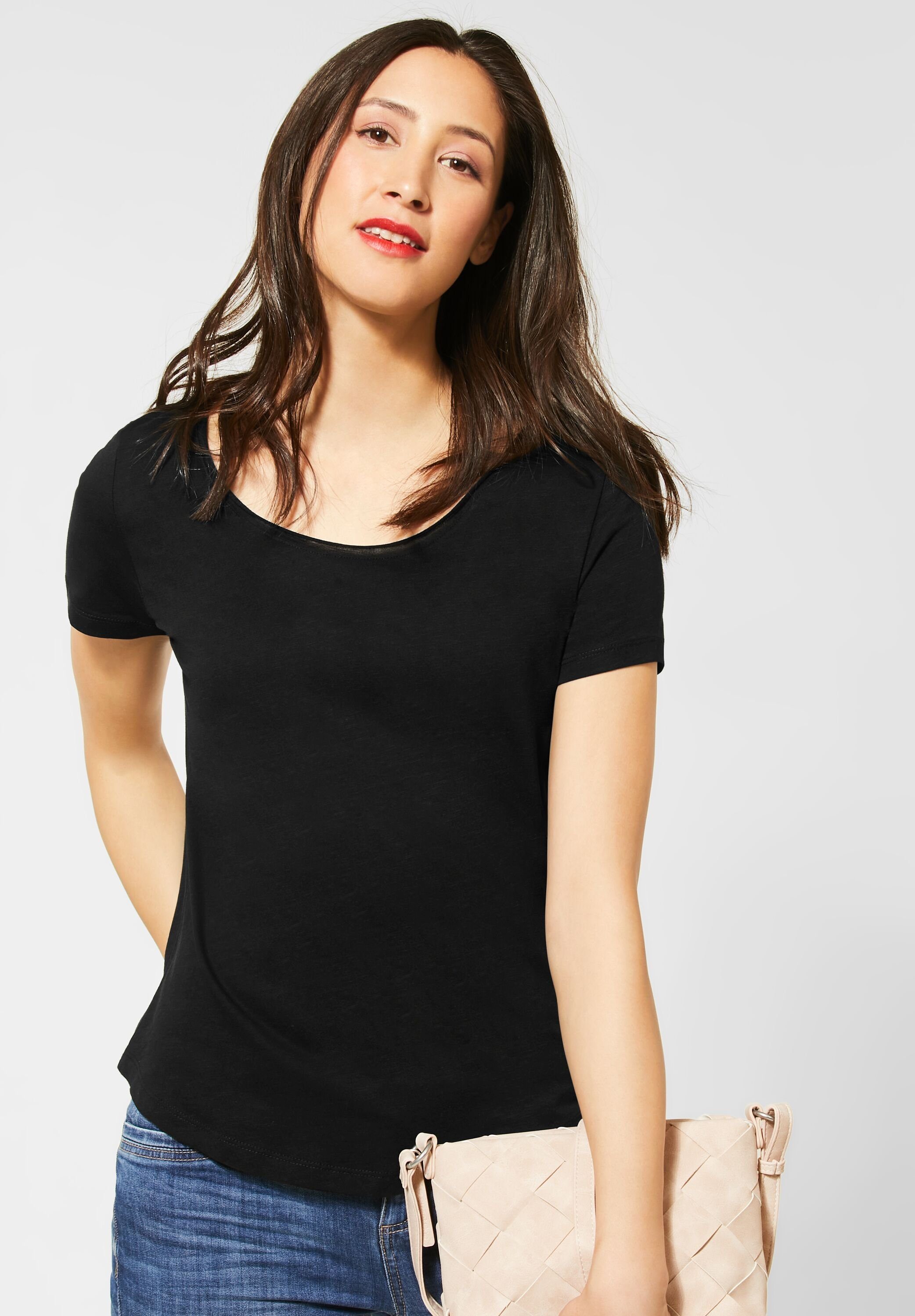 Street One V Shirt Mit Abgerundetem V Ausschnitt Otto