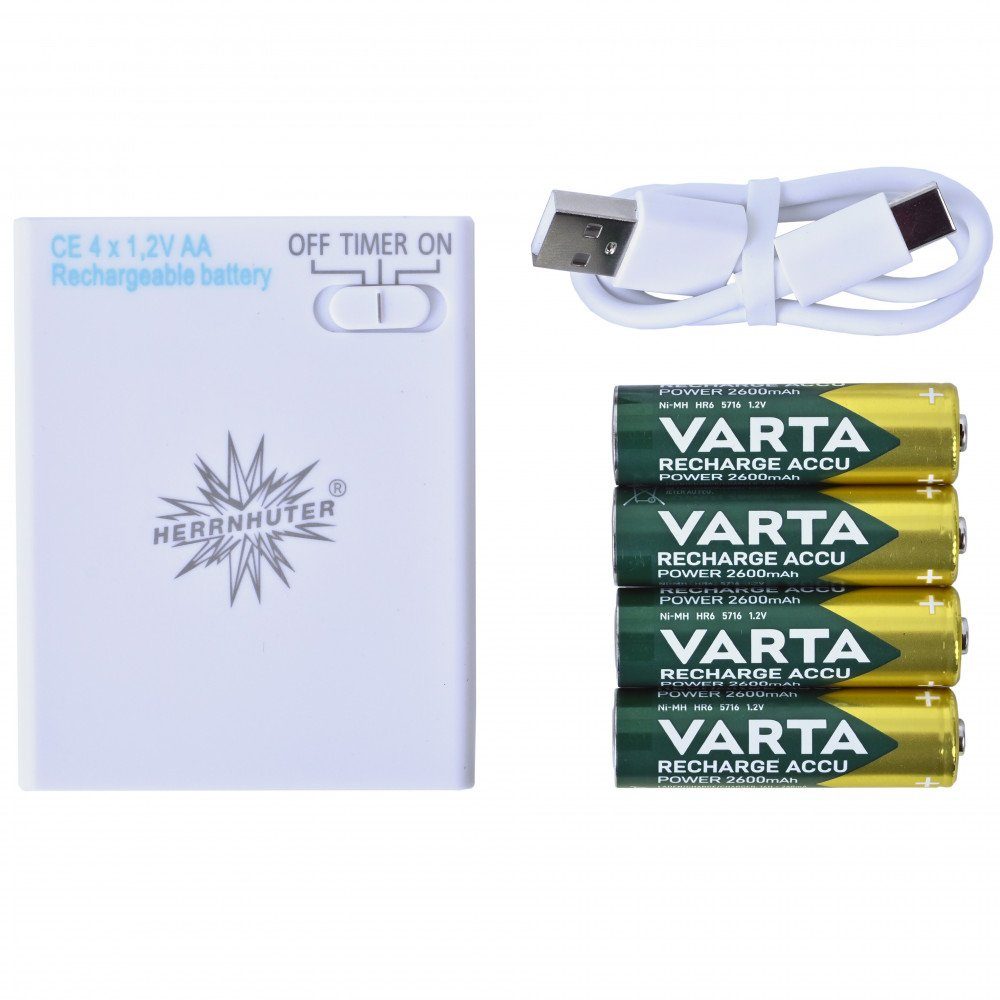 Herrnhuter Sterne GmbH LED Stern »Batteriehalter mit Timer und Akkus für 1 Herrnhuter Stern ...