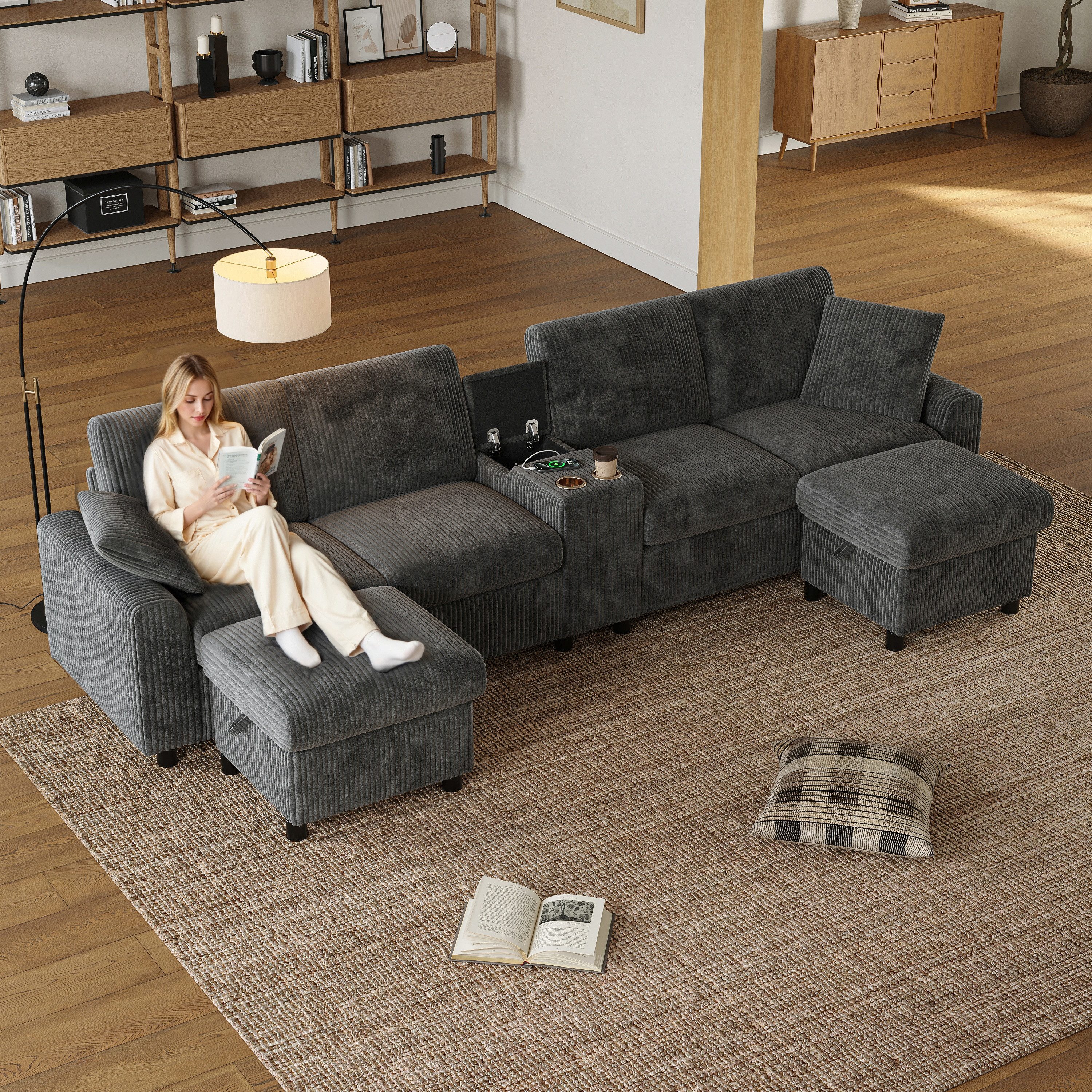 Wunderbar Sofa U Form Cord Fotos