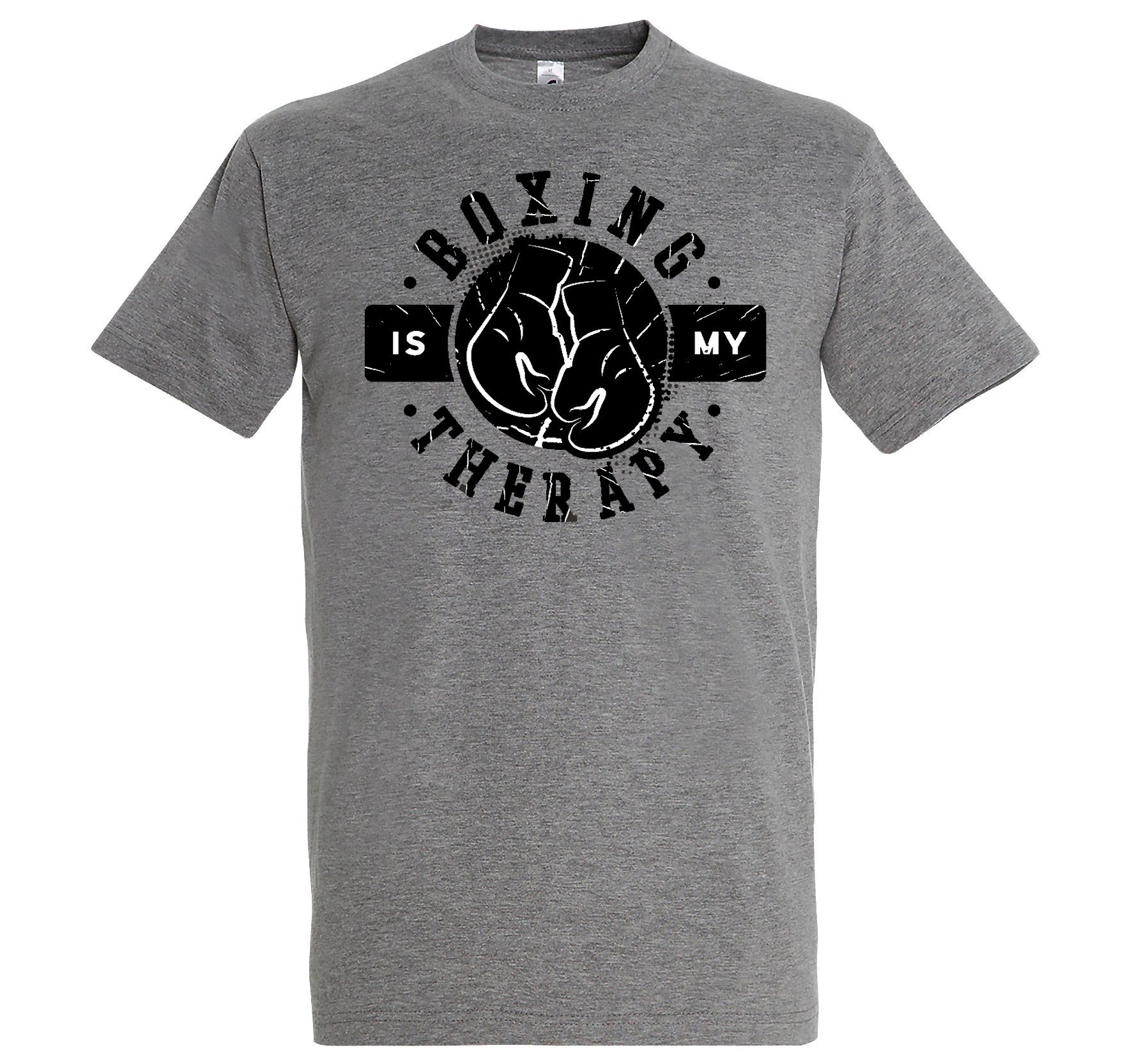 Youth Designz T-Shirt Boxen Is My Therapie Herren Shirt mit trendigem Frontprint, blau, grau ...