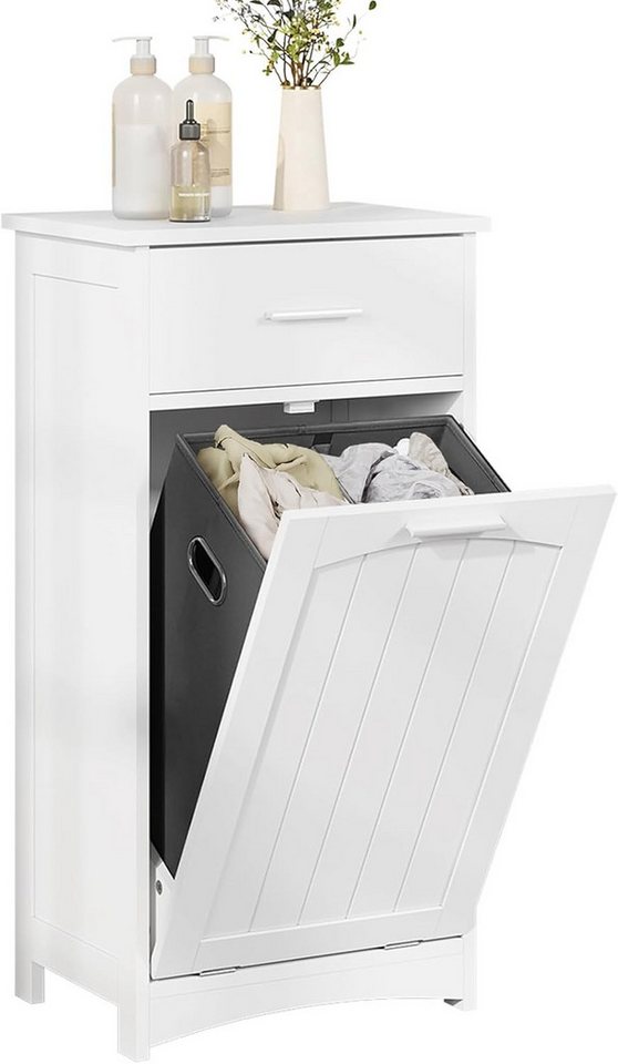 Eugad Badkommode 1 St Badezimmerschrank Mit Ausklappbarem Wäschekorb