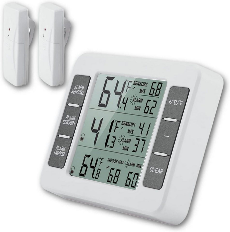 Blingbin Kühlschrankthermometer Gefrierschrank Thermometer Innen Außen