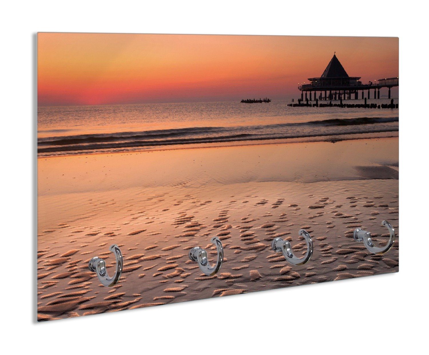 Wallario Schlüsselbrett Strand Am Abend Seebrücke Am Ostseebad