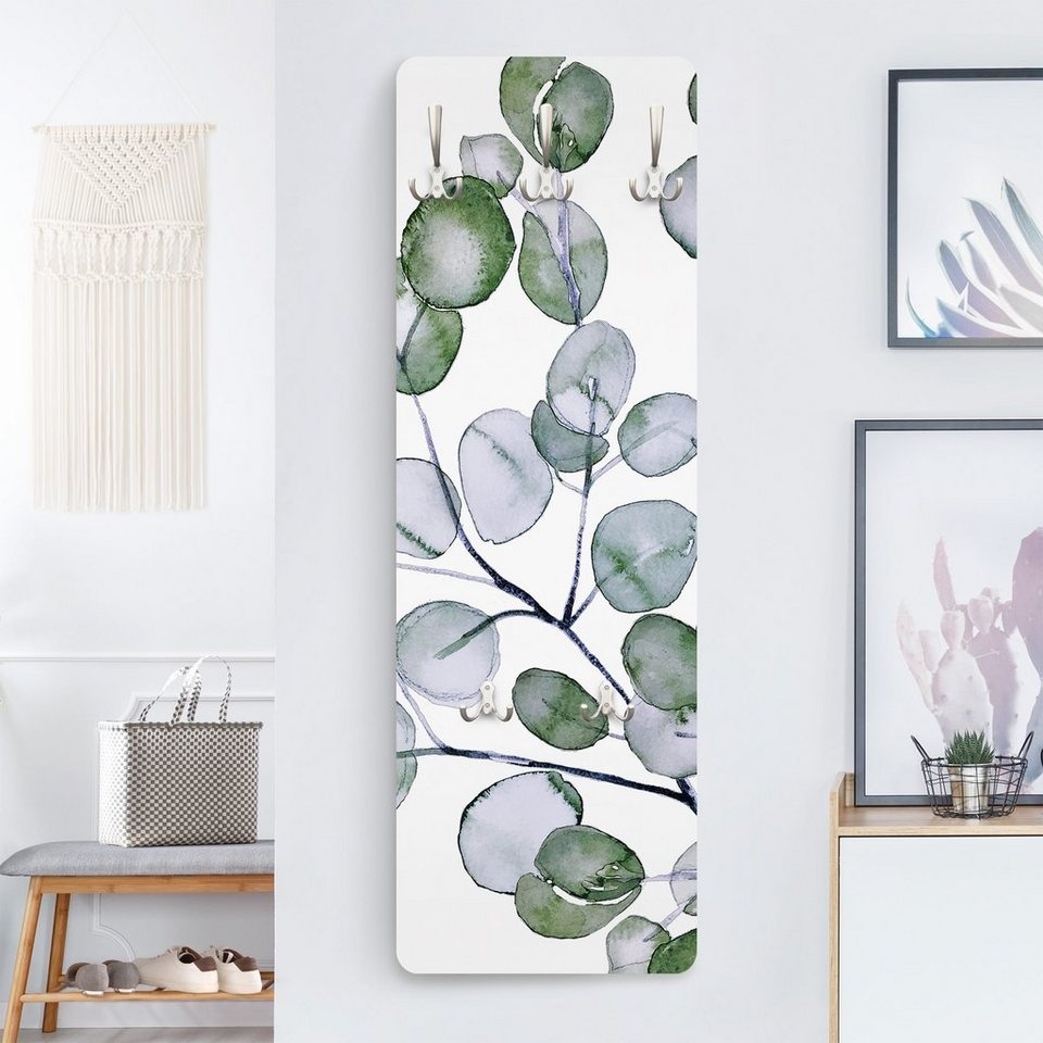 Bilderdepot24 Garderobenpaneel Grün Aquarell Botanik Tropisch Kunst