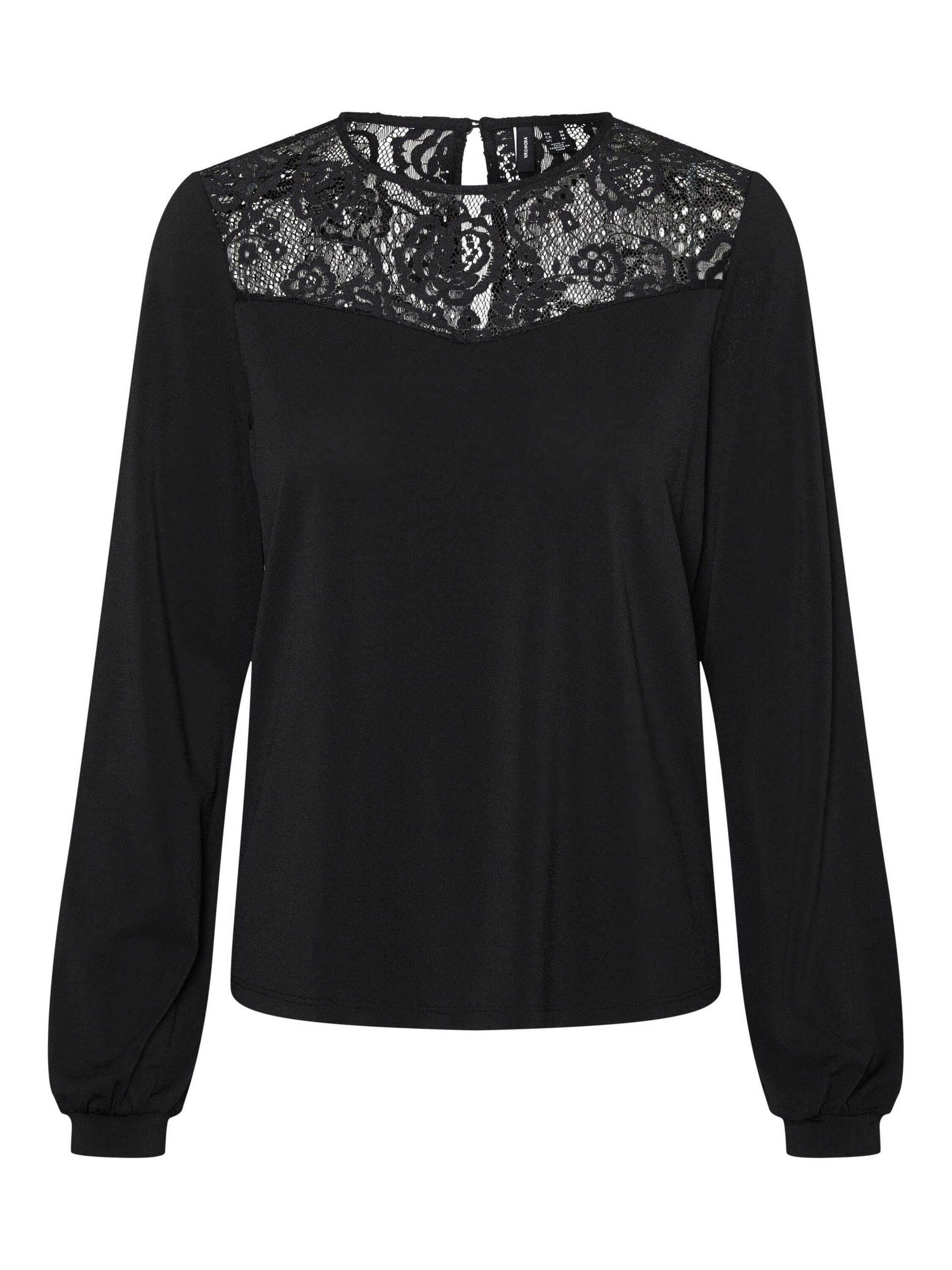 Vero Moda Langarmbluse Sara 1 Tlg Cut Outs Abgesteppter Saumkante