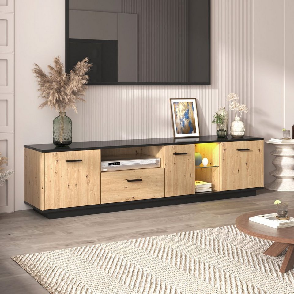 Sweiko Lowboard Mit Led Beleuchtung Tv Schrank Mit Schubladen 3