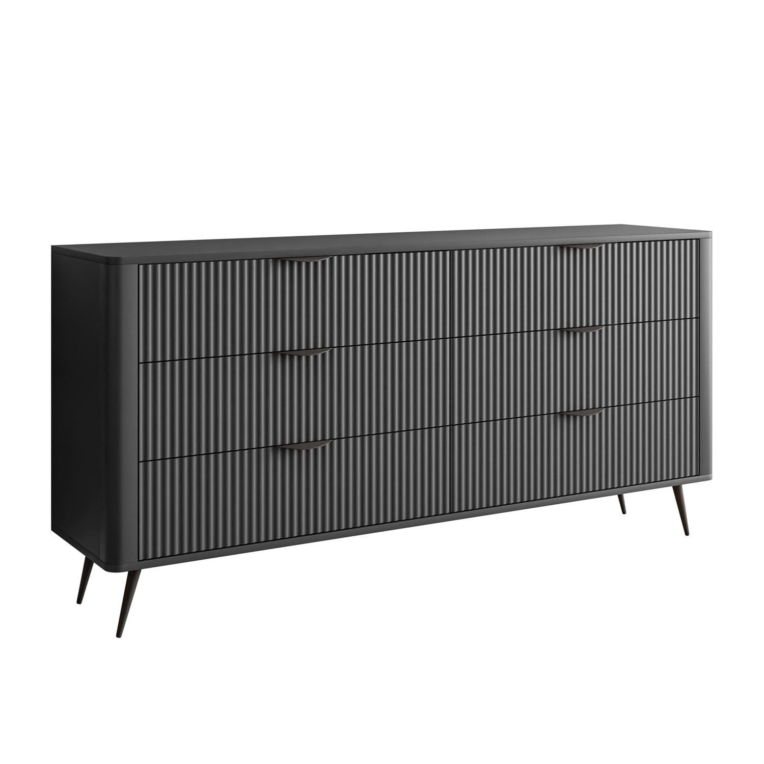 Allhouse24 Kommode Diamo 163 Cm Mit Schubladen Geriffelte Fronten