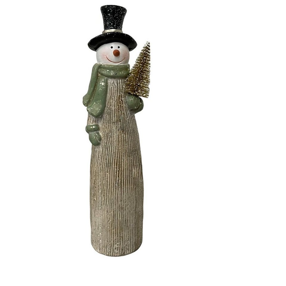 Trend Line Weihnachtsfigur Trendline Dekofigur Keramik Schneemann 35 X 8 Cm
