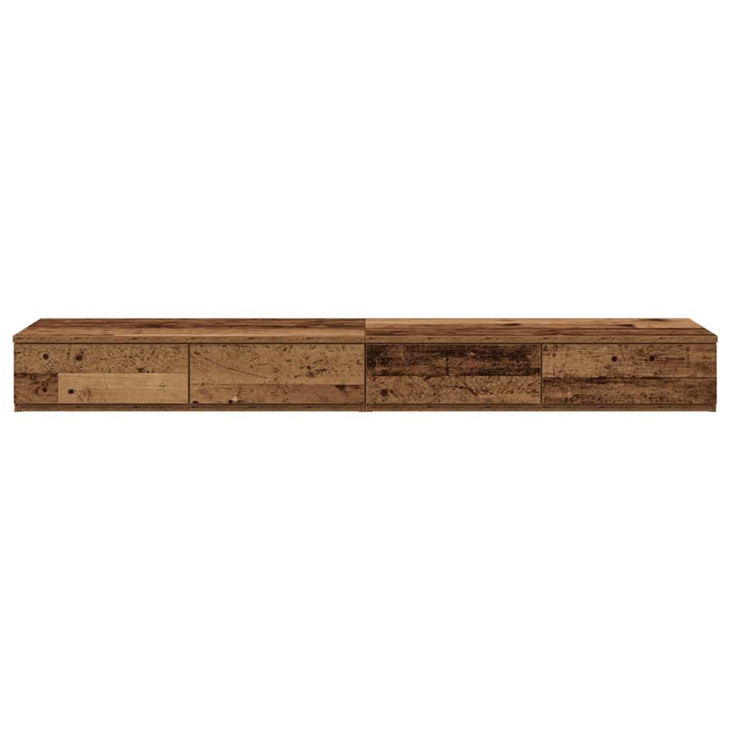 vidaXL Bett Bettschubladen Altholz 140 x 36,5 x 16,5 cm Holzwerkstoff ...