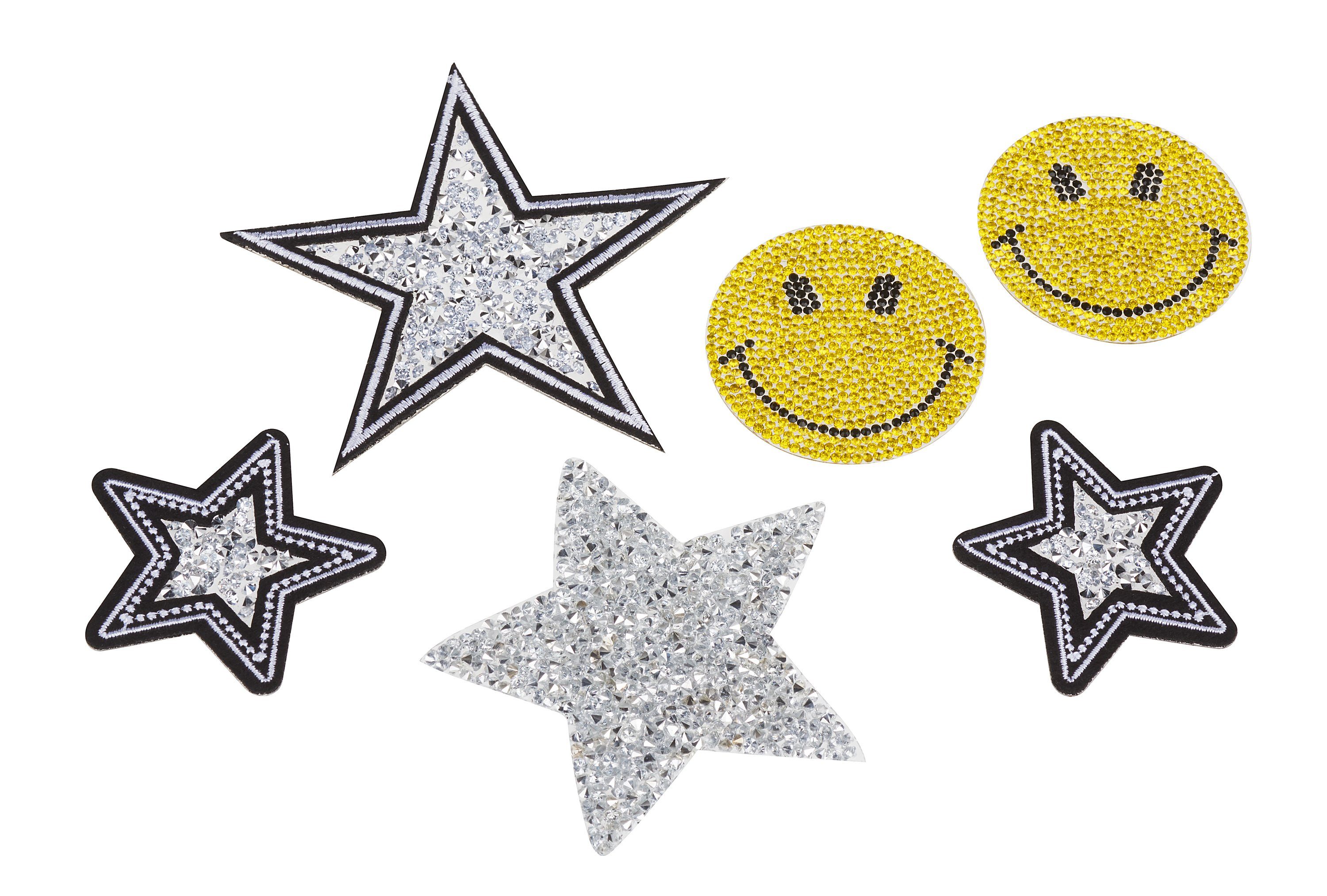 VBS Patchies Smile & Stars, Kunststoff, 6er-Set