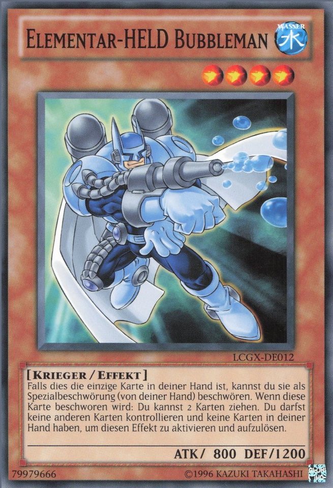 Recollectibles Sammelkarte Yugioh Karte Elementar Held Bubbleman Yu Gi