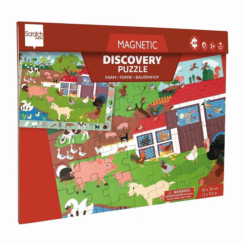 SCRATCH Puzzle SCRATCH - Magnetpuzzle Bauernhof gross, Puzzleteile