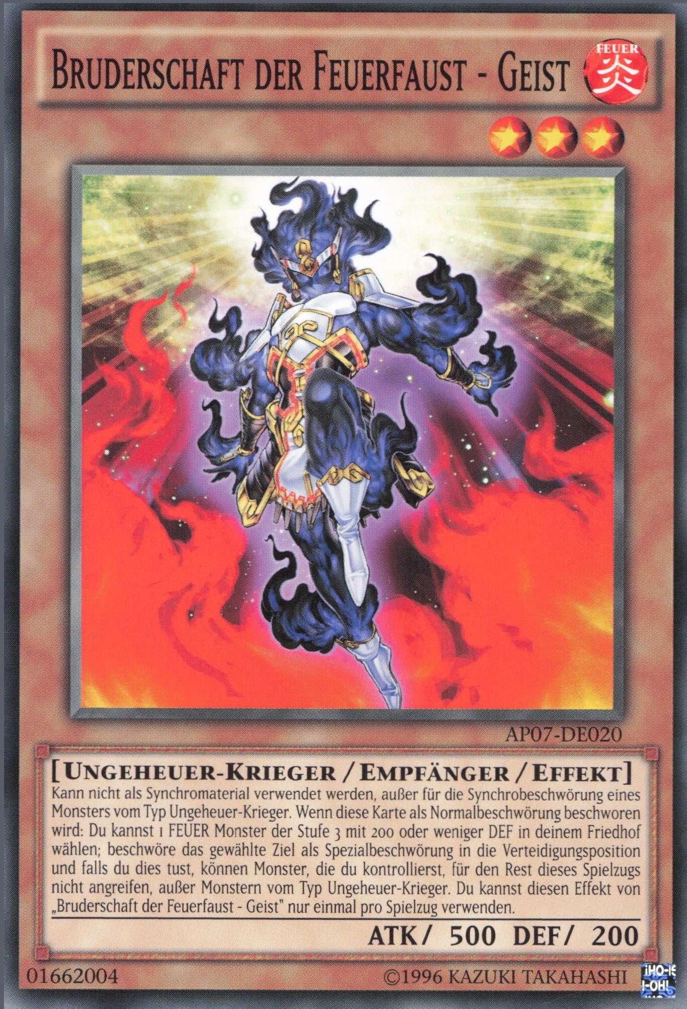 Recollectibles Sammelkarte Yugioh Karte Bruderschaft Der Feuerfaust