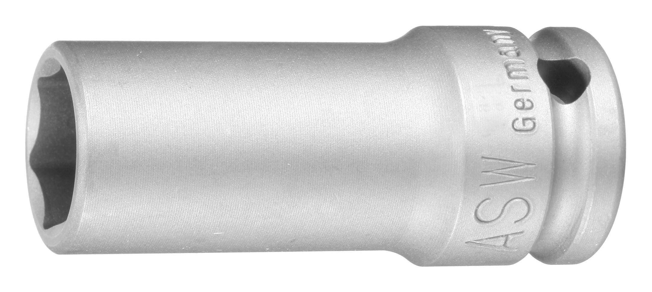 ASW Stecknuss, Kraft-Steckschlüssel-Einsatz 1/2" 18 mm lang, Aus vergütetem Spezialwerkzeugstahl