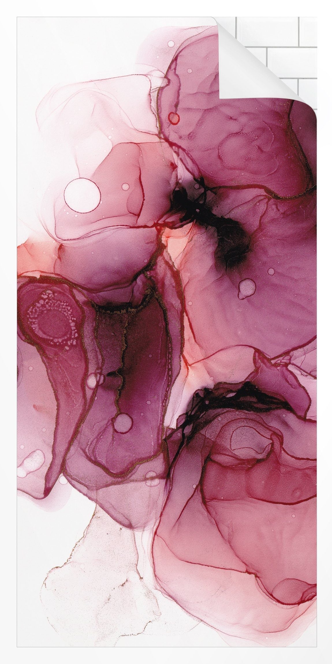 Bilderdepot24 Badrückwand Aquarell Pink Duschrückwand Ohne Bohren
