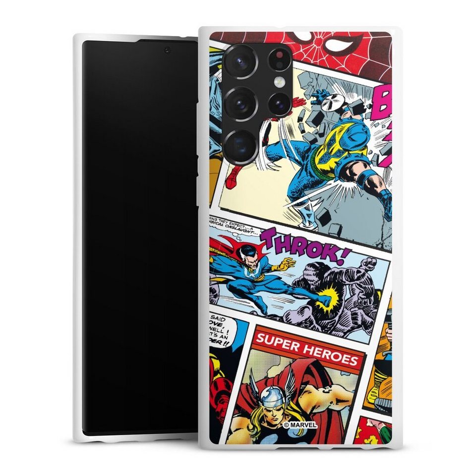 Deindesign Handyhülle Marvel Retro Comic Blue Samsung Galaxy S22 Ultra