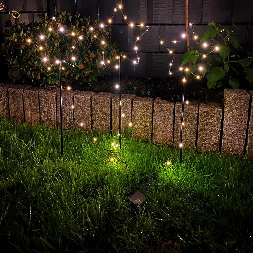 Mojawo Lichtervorhang 3er Stern Led Gartenleuchtstäbe