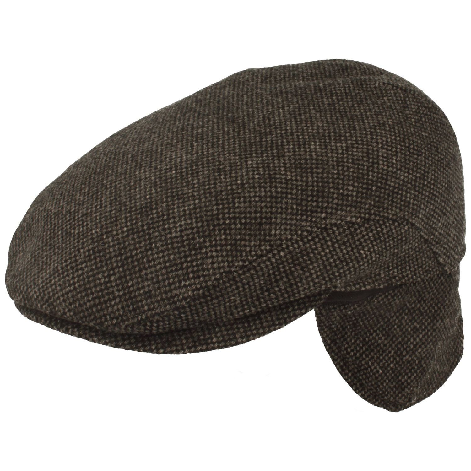 Breiter Schiebermütze Ohrenschutz Flatcap/Warm mit Struktur Stoff