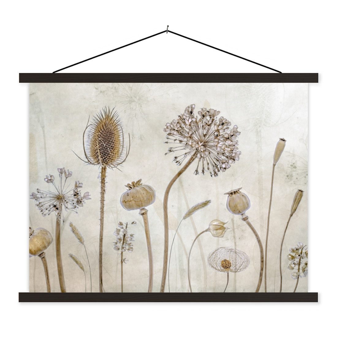 Muchowow Poster Blumen Aquarell Stilleben Braun Vintage 1 St