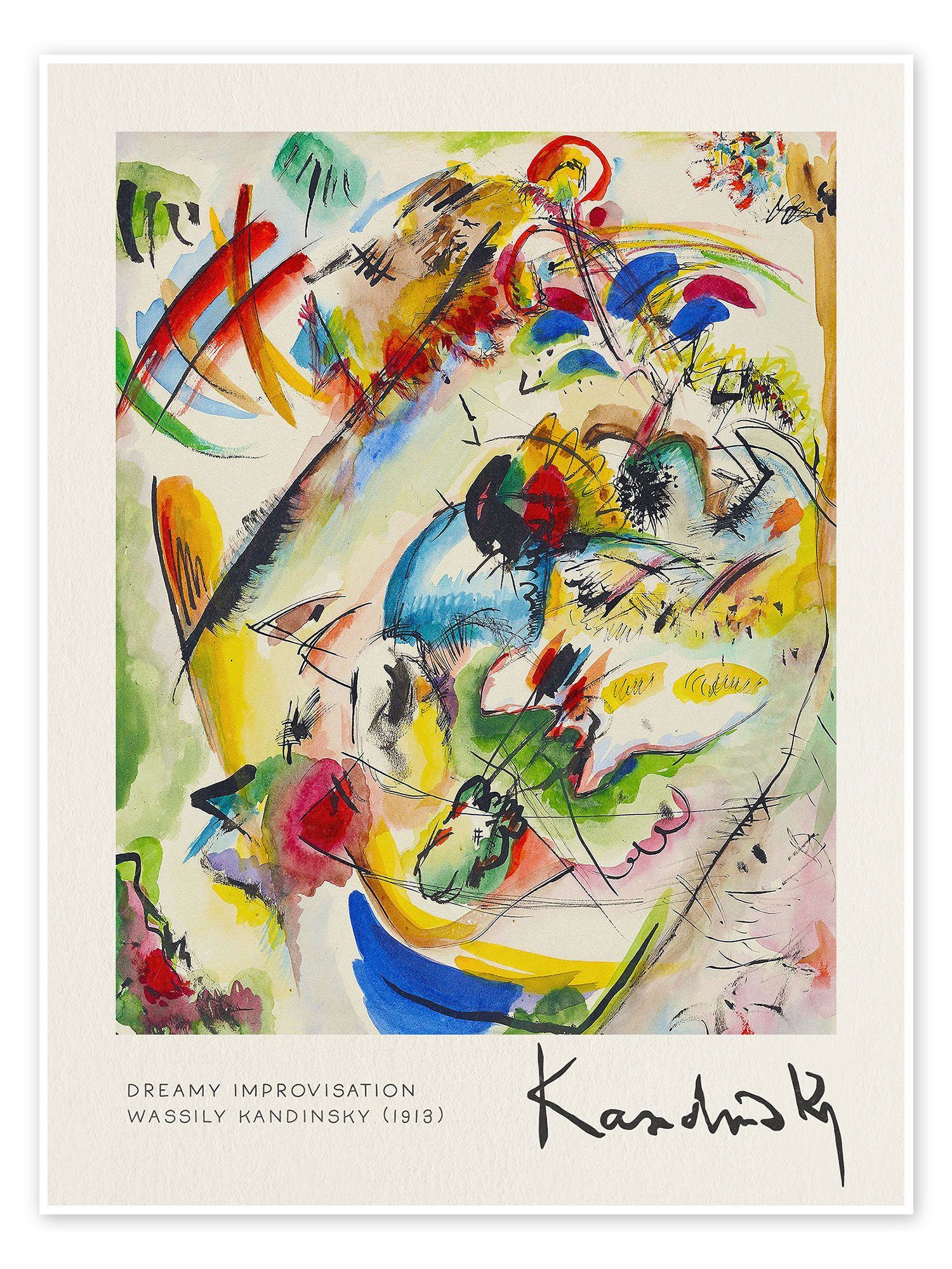 Posterlounge Poster Wassily Kandinsky Dreamy Improvisation Wohnzimmer