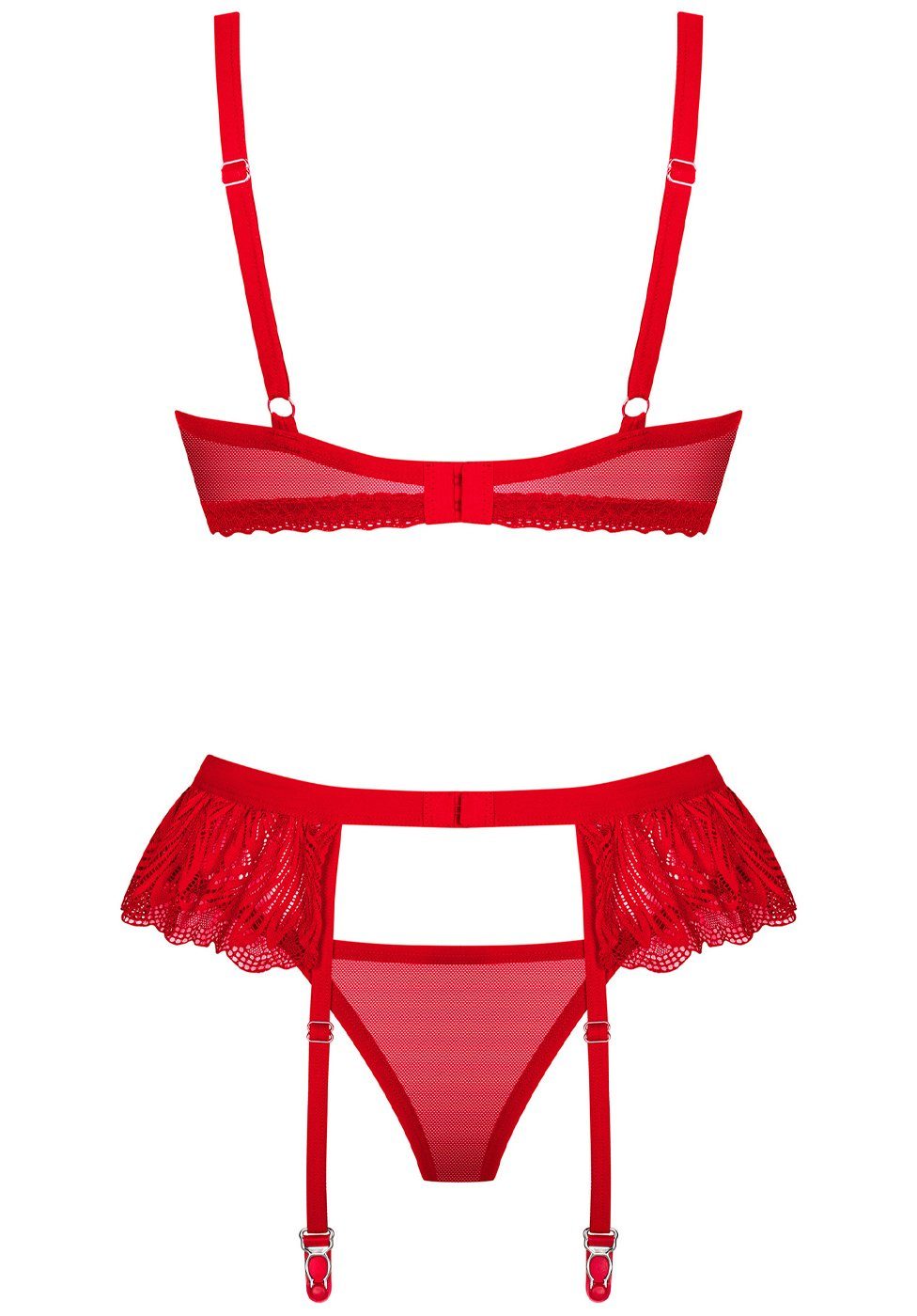 Obsessive Set: Bügelloser BH 3 tlg. Dessous Set: BH, Strumpfhalter und ...