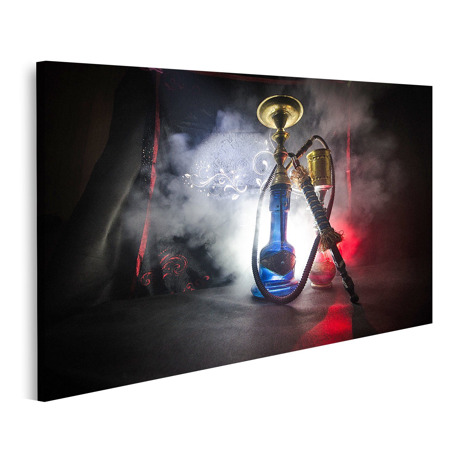 islandburner Leinwandbild Bild auf Leinwand Hookah Hot Coals On Shisha Bowl With Black Backgroun