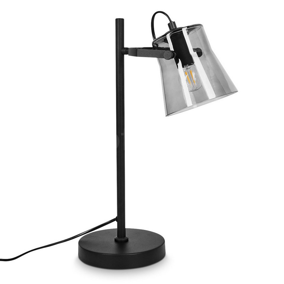 Hofstein Tischleuchte Arcidosso Moderne Nachttischlampe In Schwarz