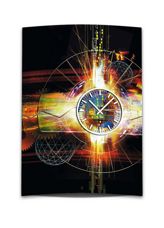 Dixtime Wanduhr Wanduhr Xxl 3d Optik Dixtime Abstrakt Schwarz