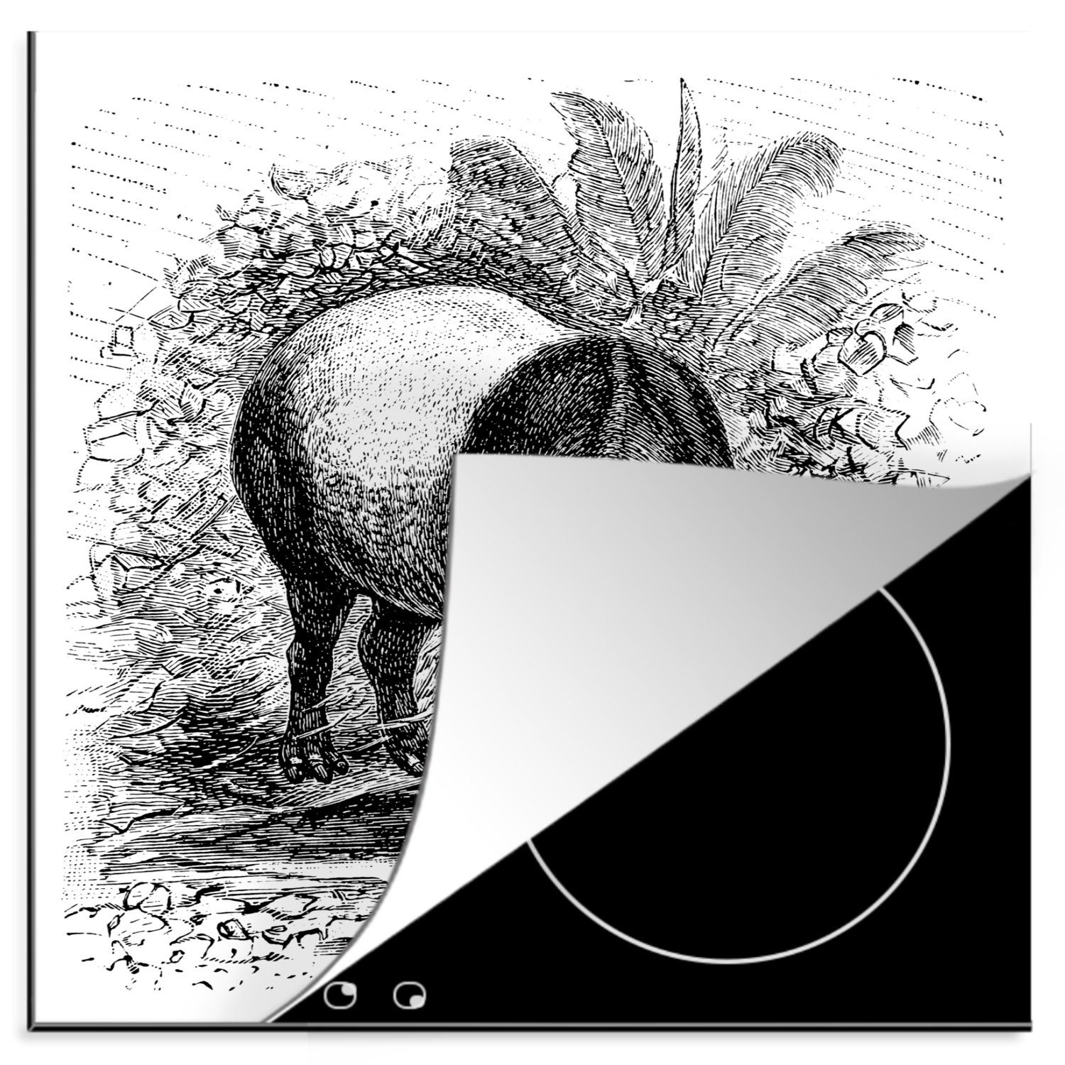Muchowow Herdblende Abdeckplatte Illustration Eines Tapirs In Schwarz