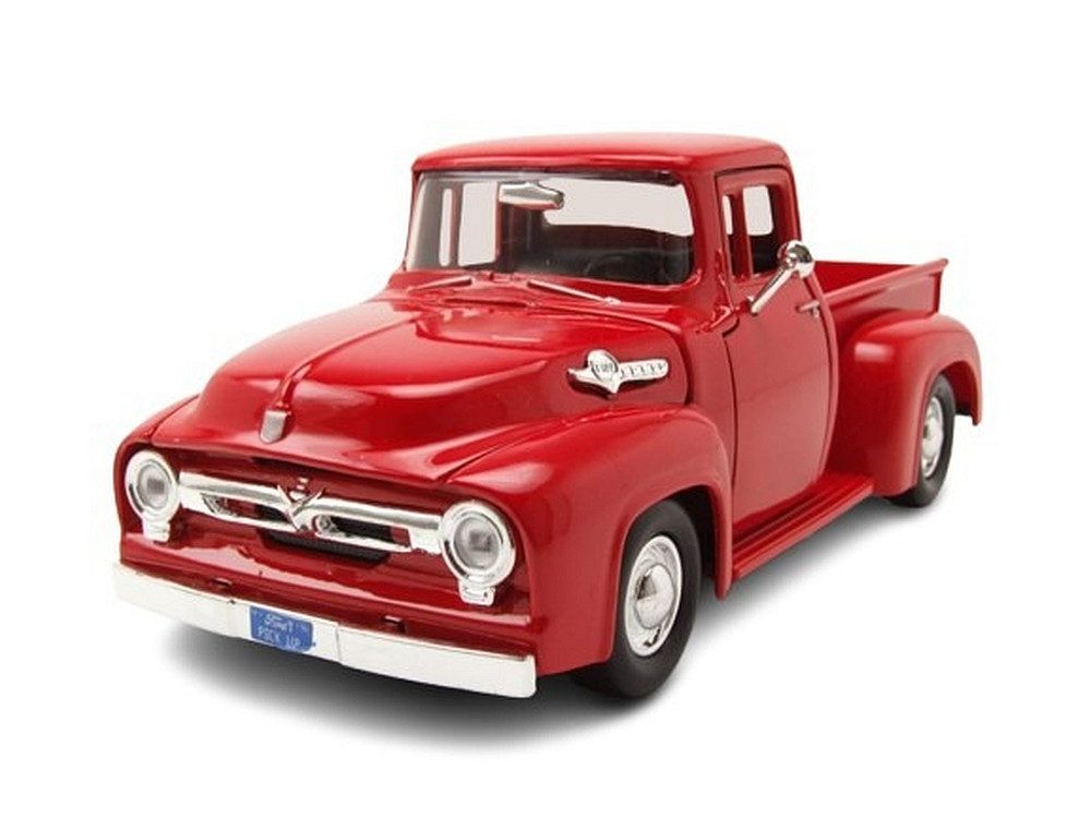 Motormax Modellauto Ford F-100 Pick Up 1956 rot, Maßstab 1:24