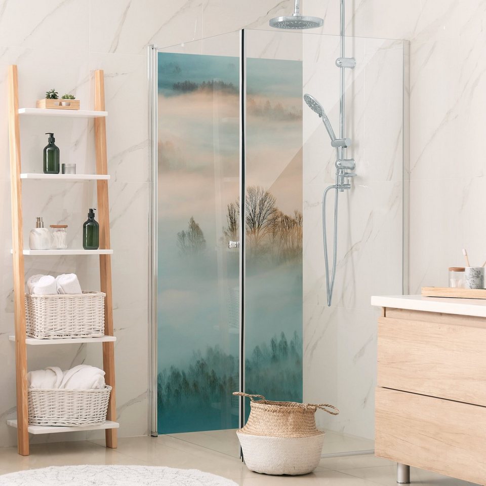 Bilderdepot24 Badrückwand Fliesen Wald Beige Duschrückwand Ohne Bohren