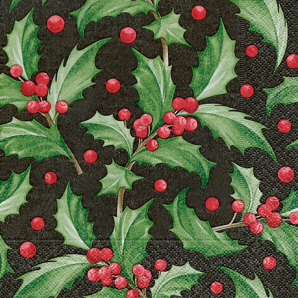 Home Fashion Papierserviette 20 Servietten Ilex Pattern 33x33cm 20 St
