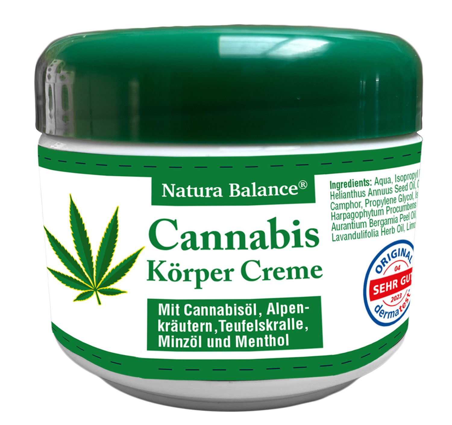 Natura Balance Körpercreme 3 Dosen a 125ml Cannabis Körper Creme Alpenkräuter Salbe, Hergestellt ...