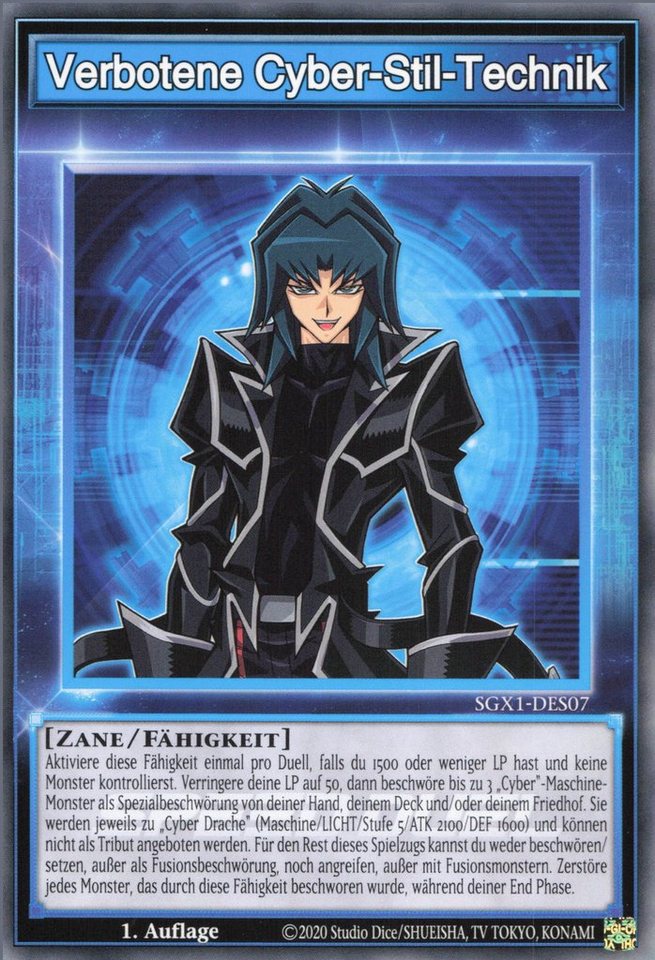 Recollectibles Sammelkarte Yugioh Karte Verbotene Cyber Stil Technik