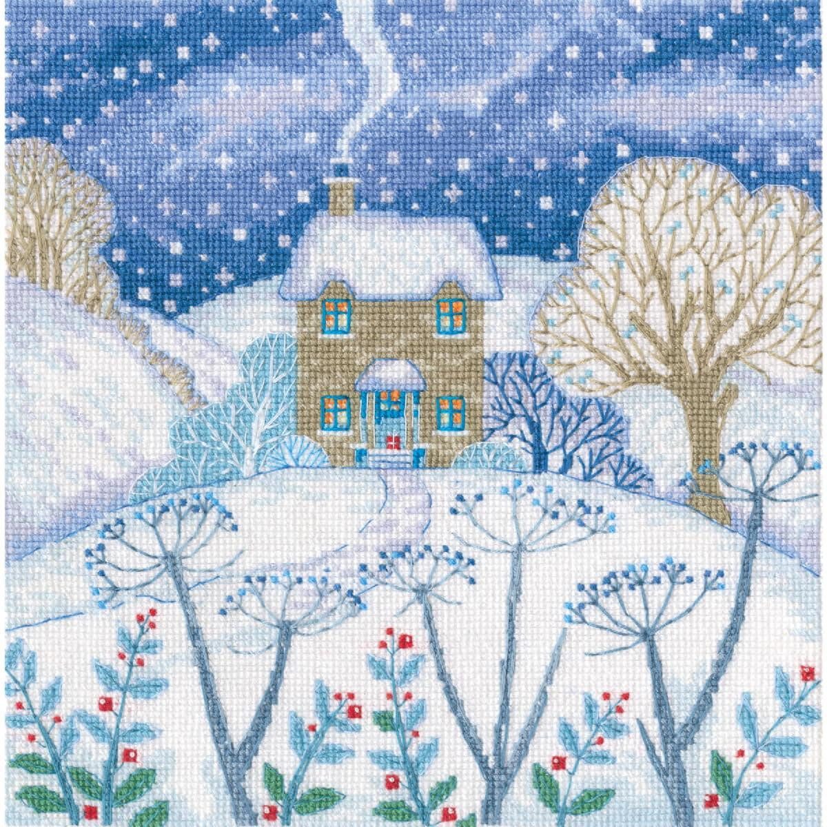 RTO Kreativset RTO Kreuzstich Set "In einem Wintermärchen", Zählmuster, 20x20cm, (embroidery kit)