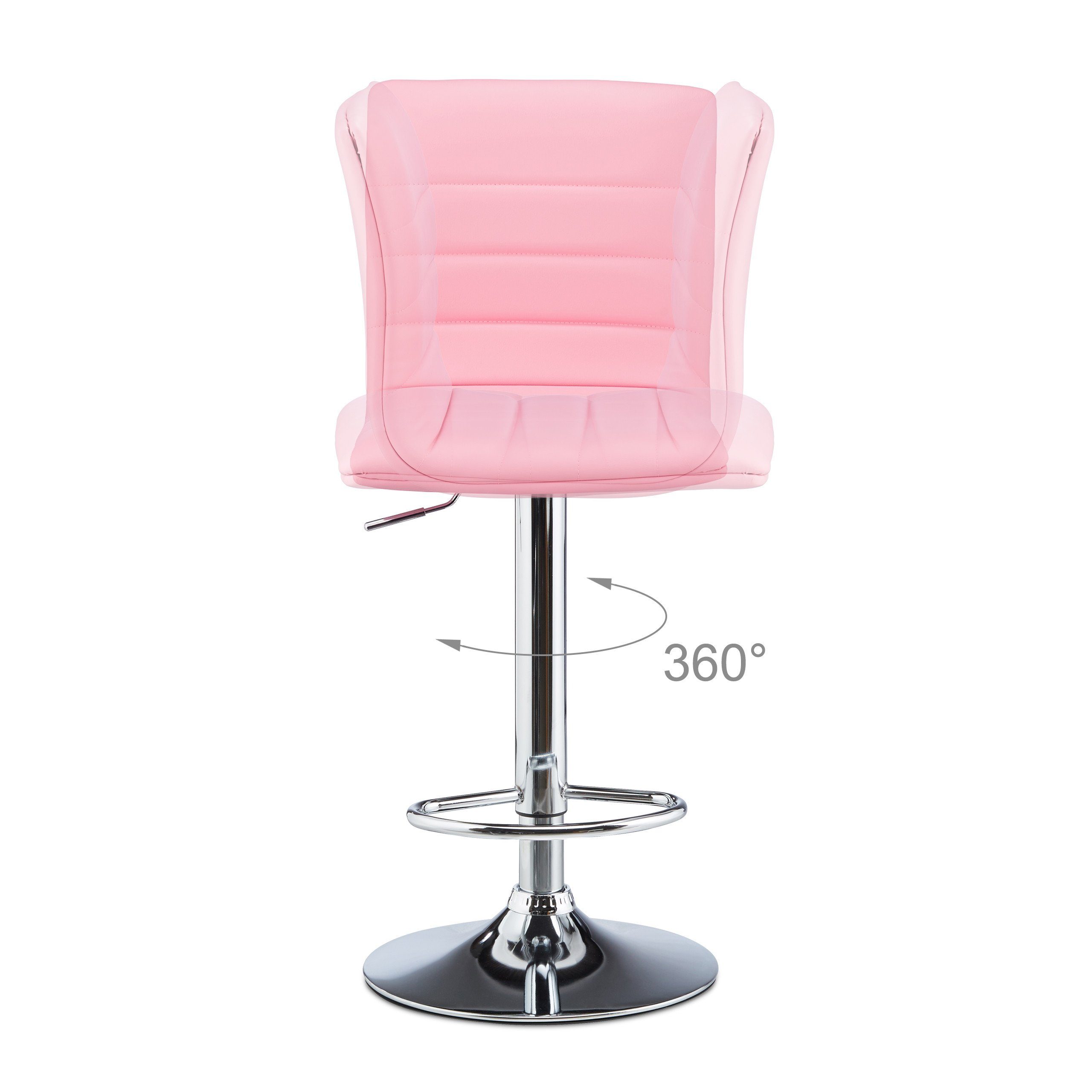 relaxdays Barhocker Barhocker 2er Set höhenverstellbar, Pink