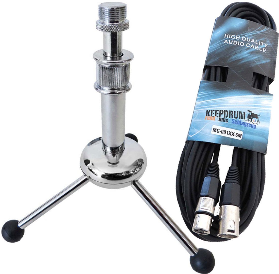 keepdrum keepdrum MS055 Mikrofonstativ mit Mikrofonkabel Mikrofon ...