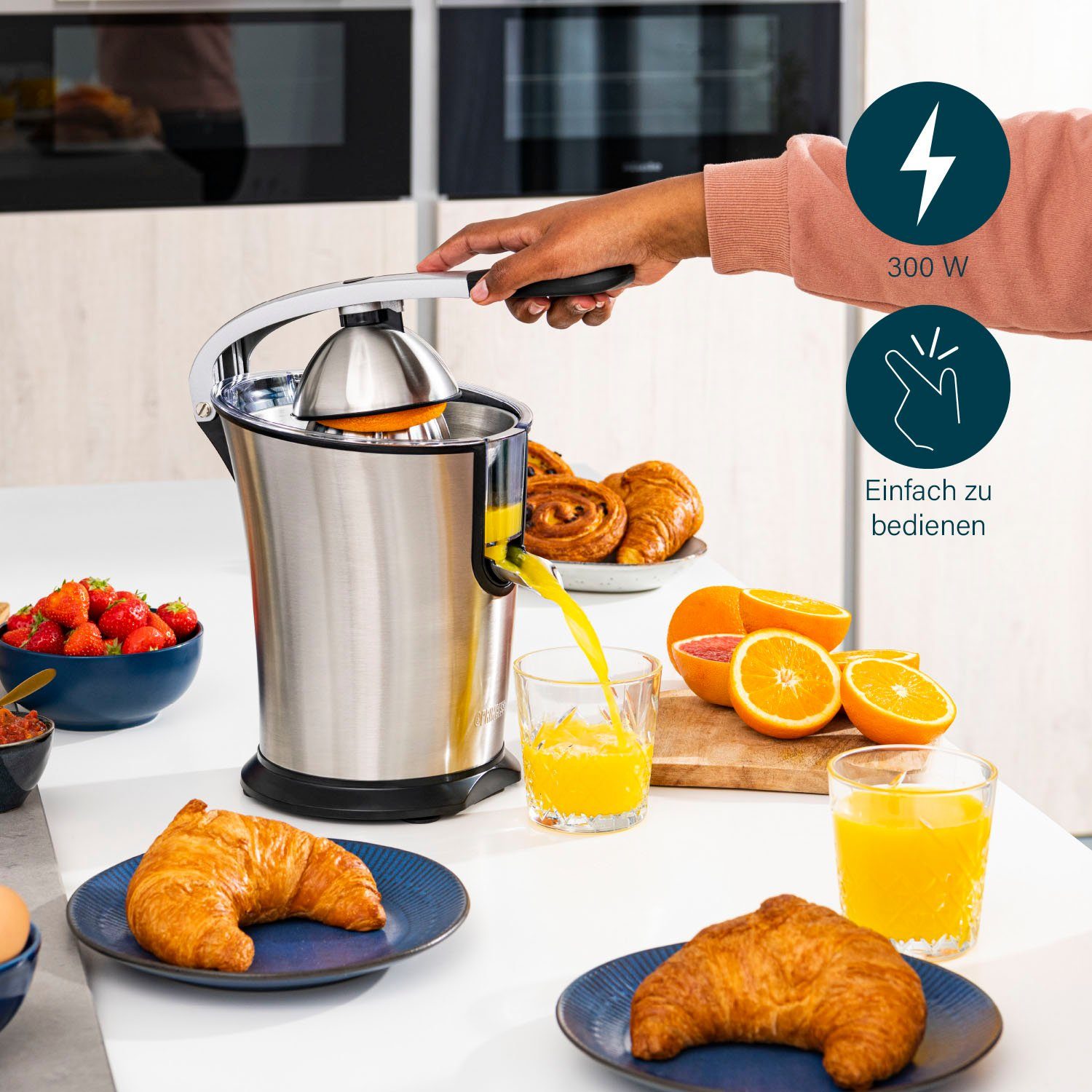 PRINCESS Zitruspresse 201860 Master Juicer Pro, 300 W, Edelstahl ...