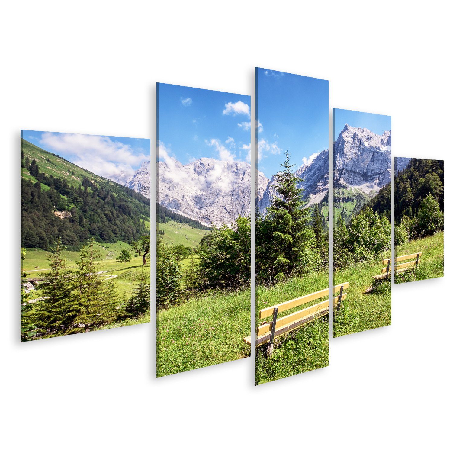 islandburner Leinwandbild »Bild auf Leinwand Karwendelgebirge Österreich Alpen Wandbild ...