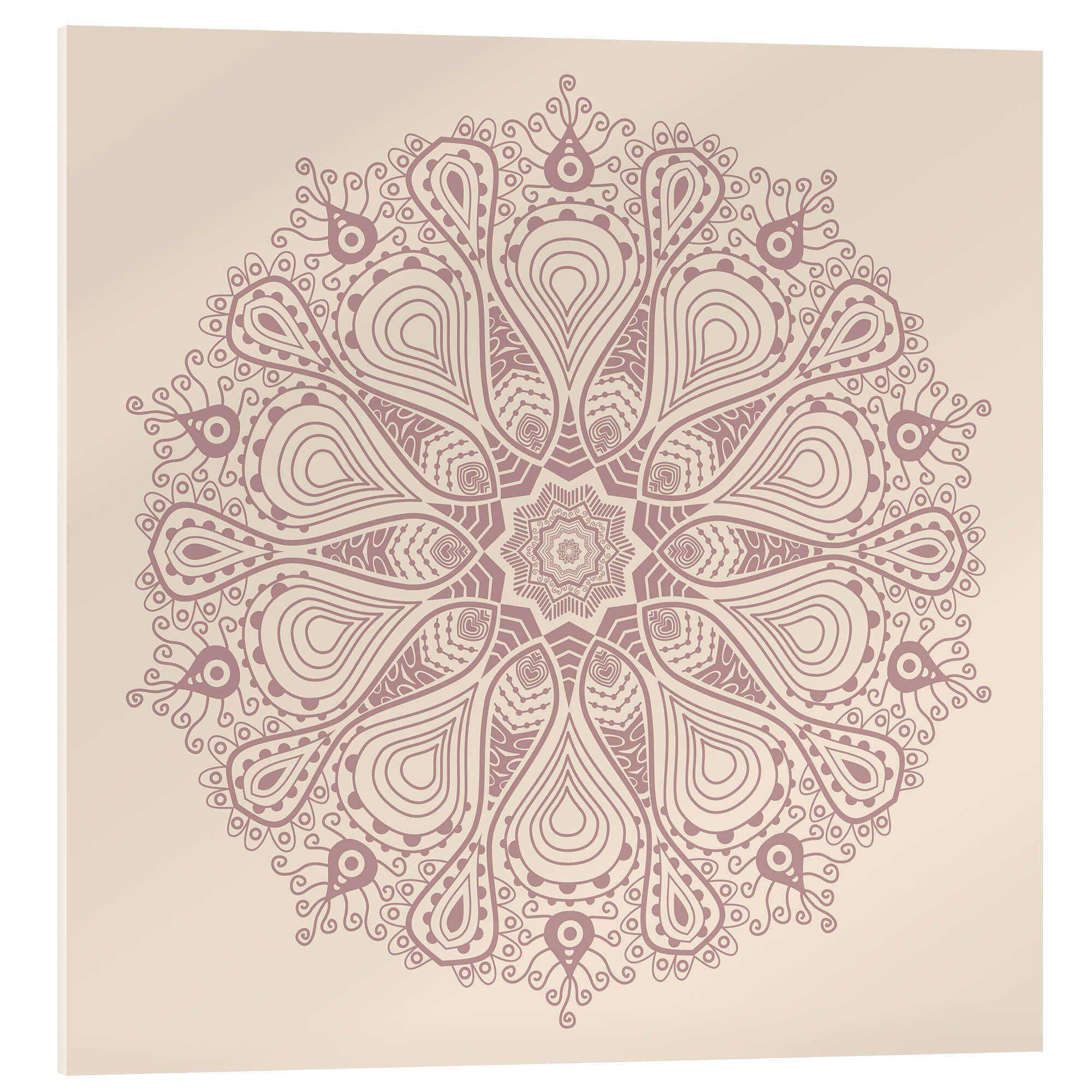 Posterlounge Acrylglasbild Editors Choice Mandala Auf Beige Grafikdesign