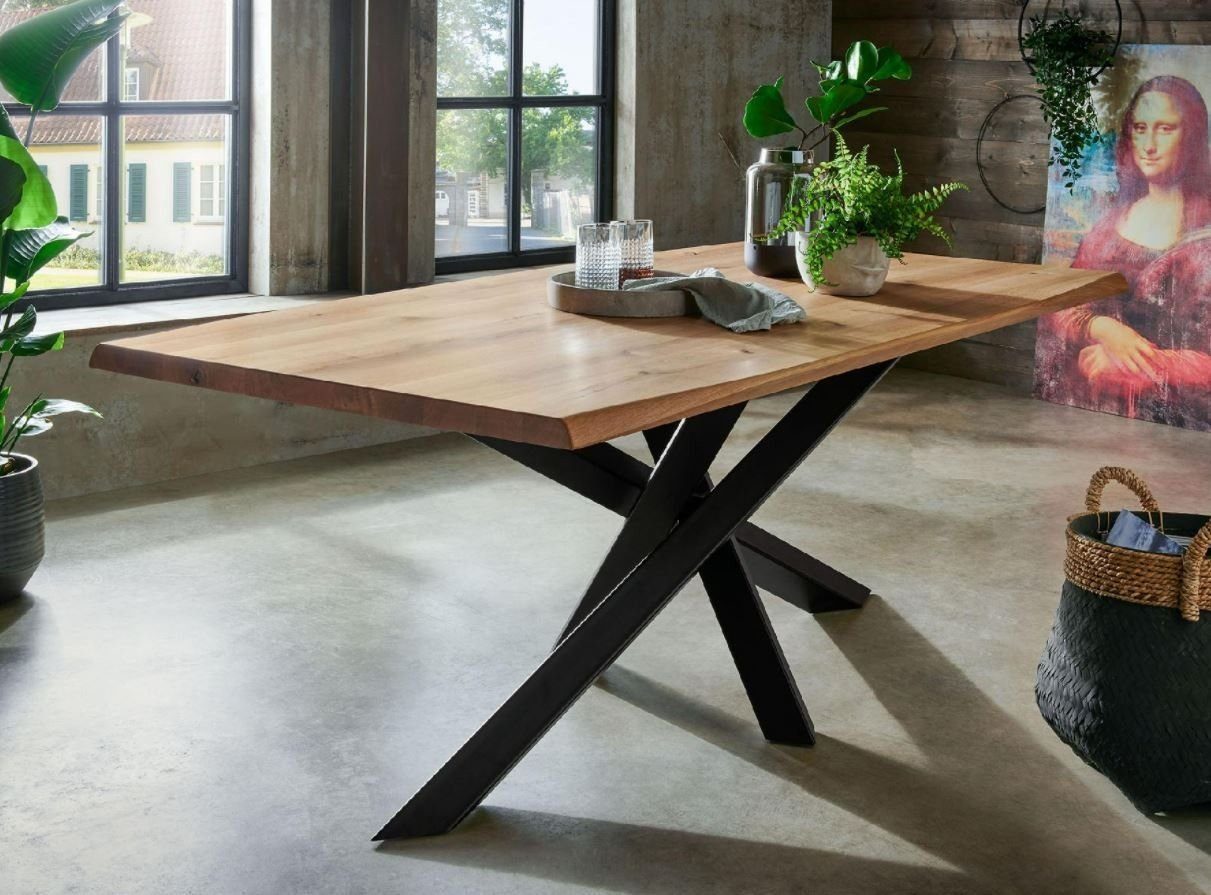 Massivmoebel24 Esstisch SEATTLE Esstisch #02 200x100 Mikado-Beine Wildeiche braun