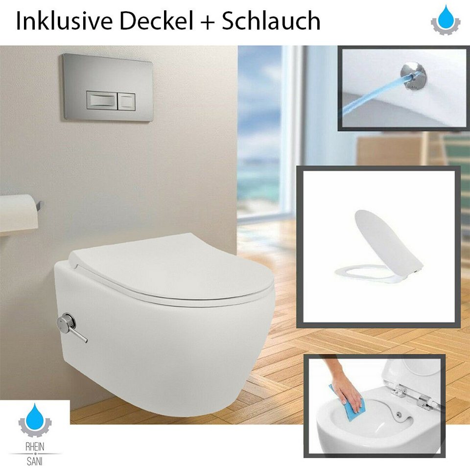 Aloni Tiefspül Wc Al55800al0411 Spülrandloses Taharet Dusch Wc Inkl