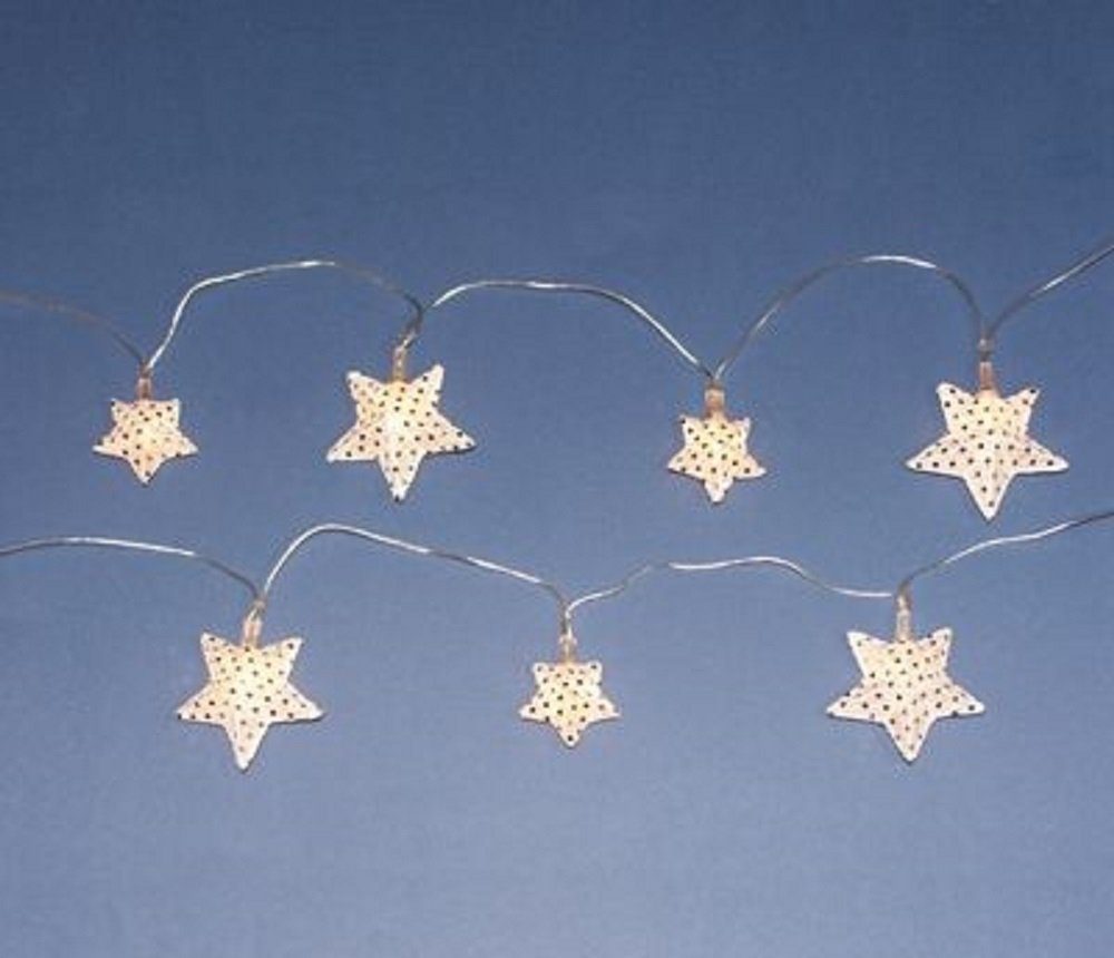 Hellum LED-Lichterkette Hellum Organza-Sternenlichterkette 10 BS klar/silber innen