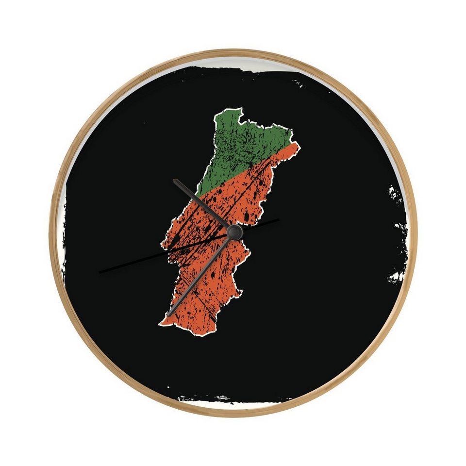 Muchowow Wanduhr Illustration Von Portugal In Den Farben Der Flagge Vor