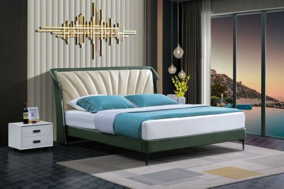 Jvmoebel Lederbett Bettgestell Stoff Moderne Betten Bett Textil