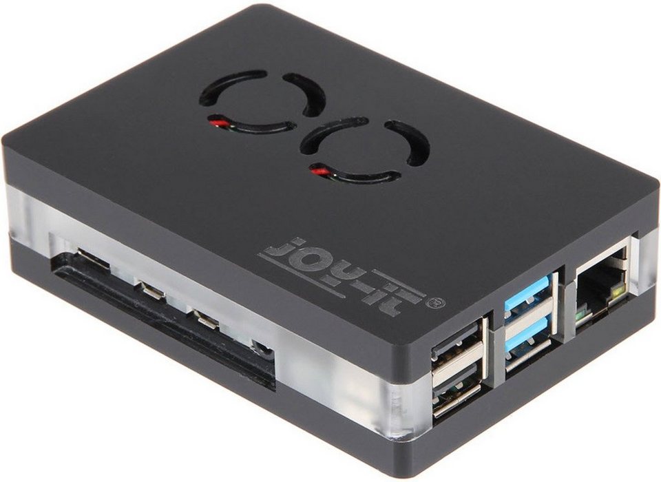 Joy It Pc Zubehör Acrylgehäuse Mit Duallüfter Für Raspberry Pi 4 B