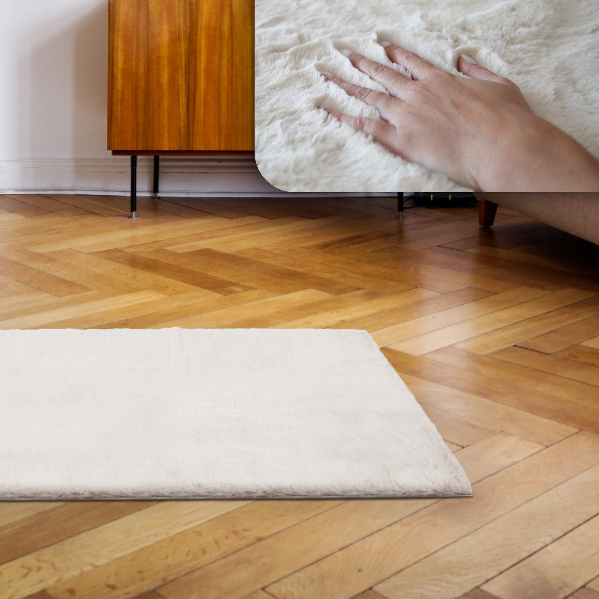 Fellteppich Allzweckteppich Flauschig Maschinenwaschbar Bestlivings