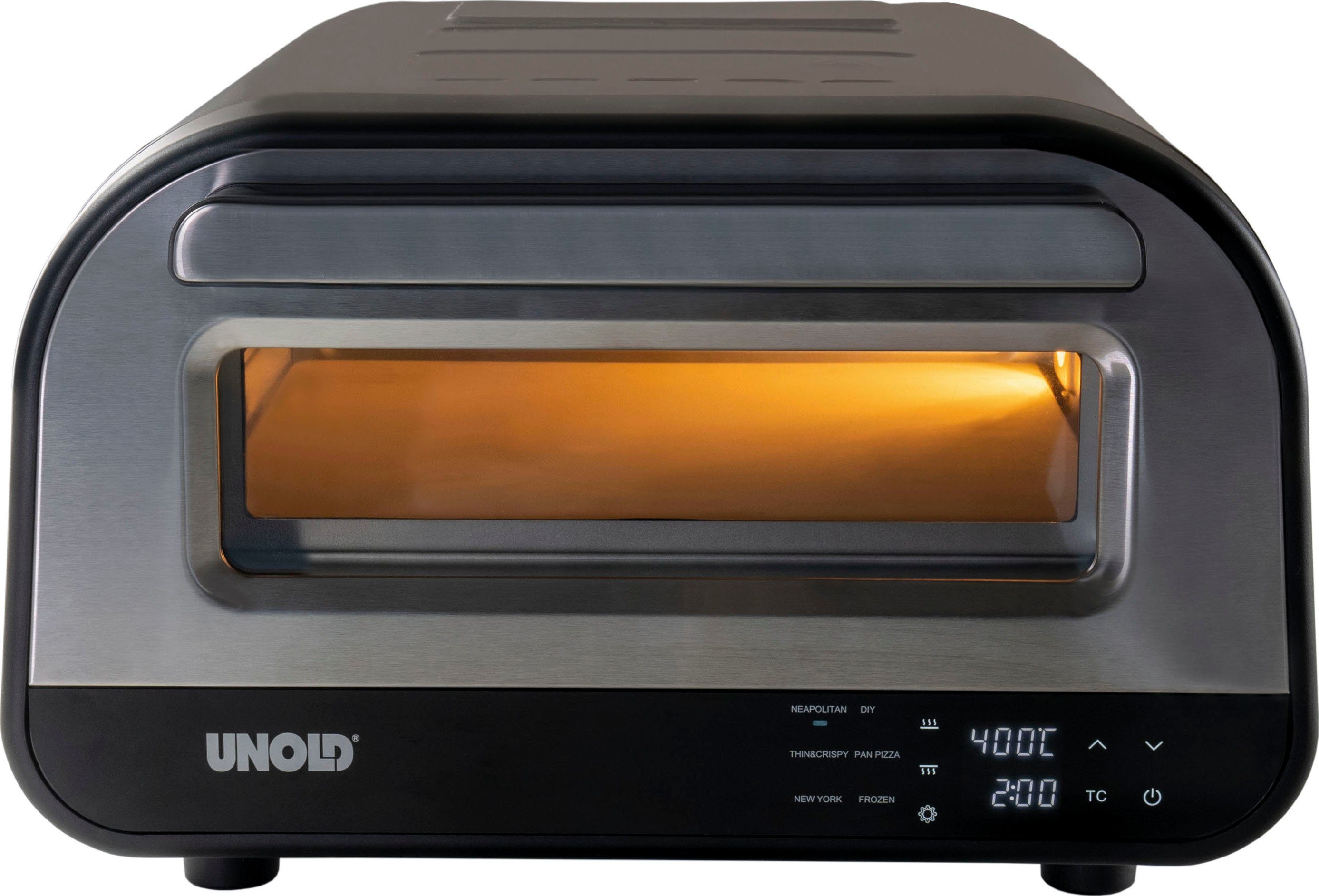 Unold Pizzaofen LUIGI 68816, Doppelverglaste Tür mit Cool-Touch-Griff ...