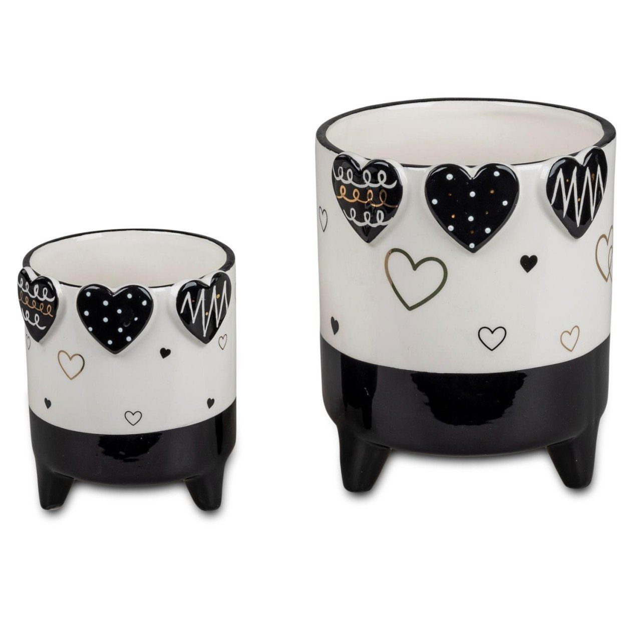 Formano Dekovase Modern Trend Style Mehrfarbig H17cm D10cm Steingut
